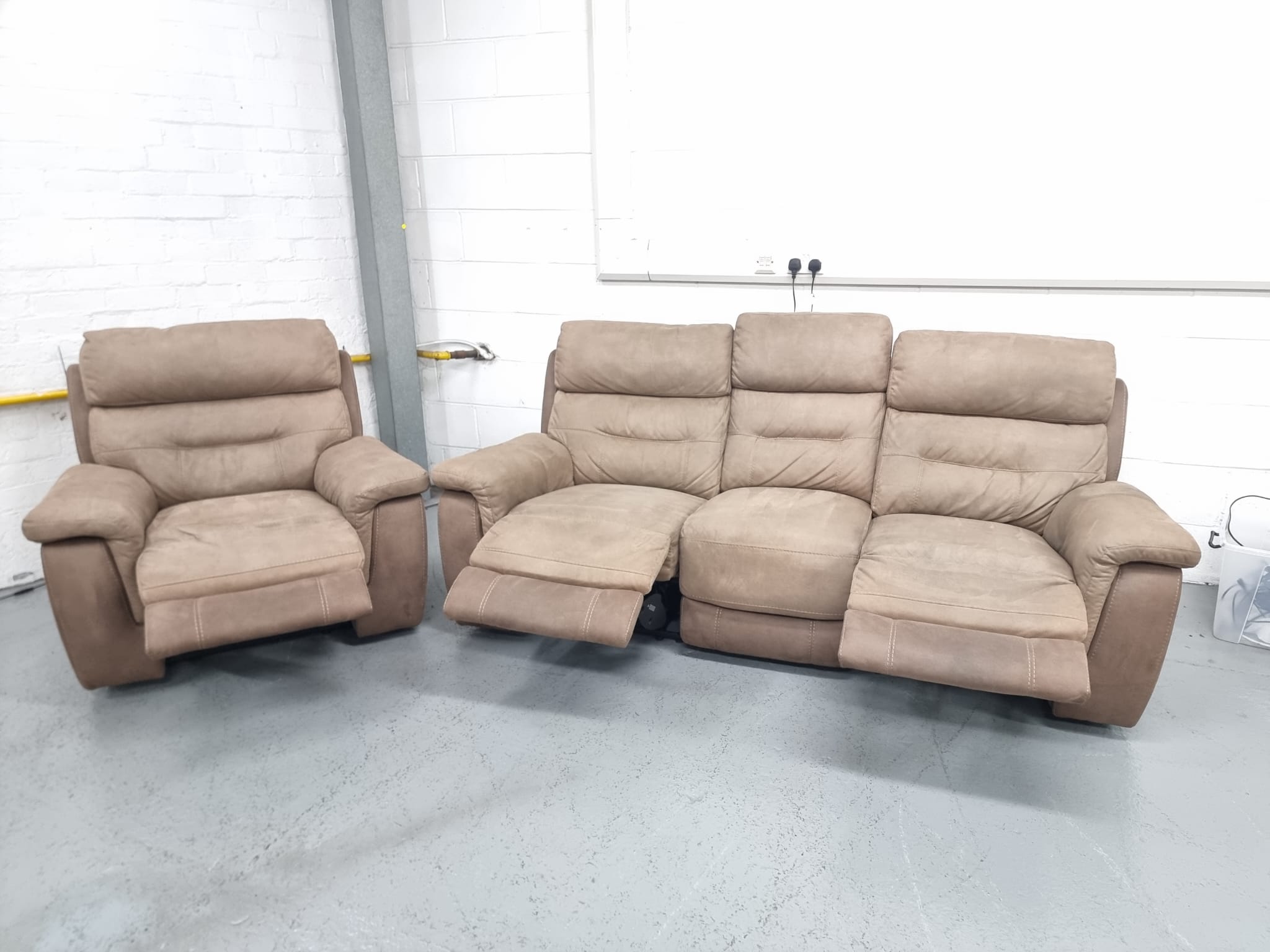 Dfs Two Tone Suede unbeatable and Seater