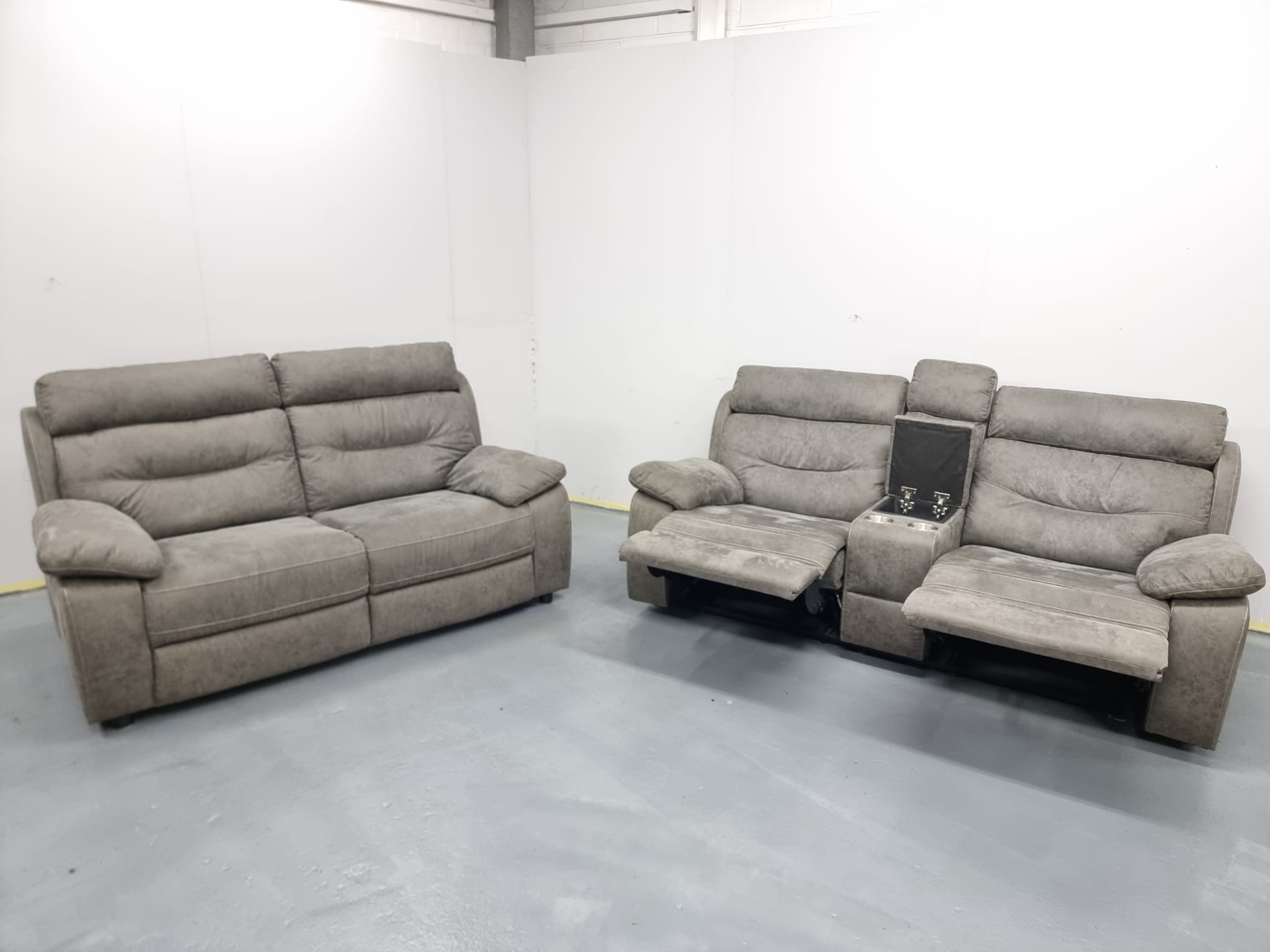 Dfs suede recliner sofa store