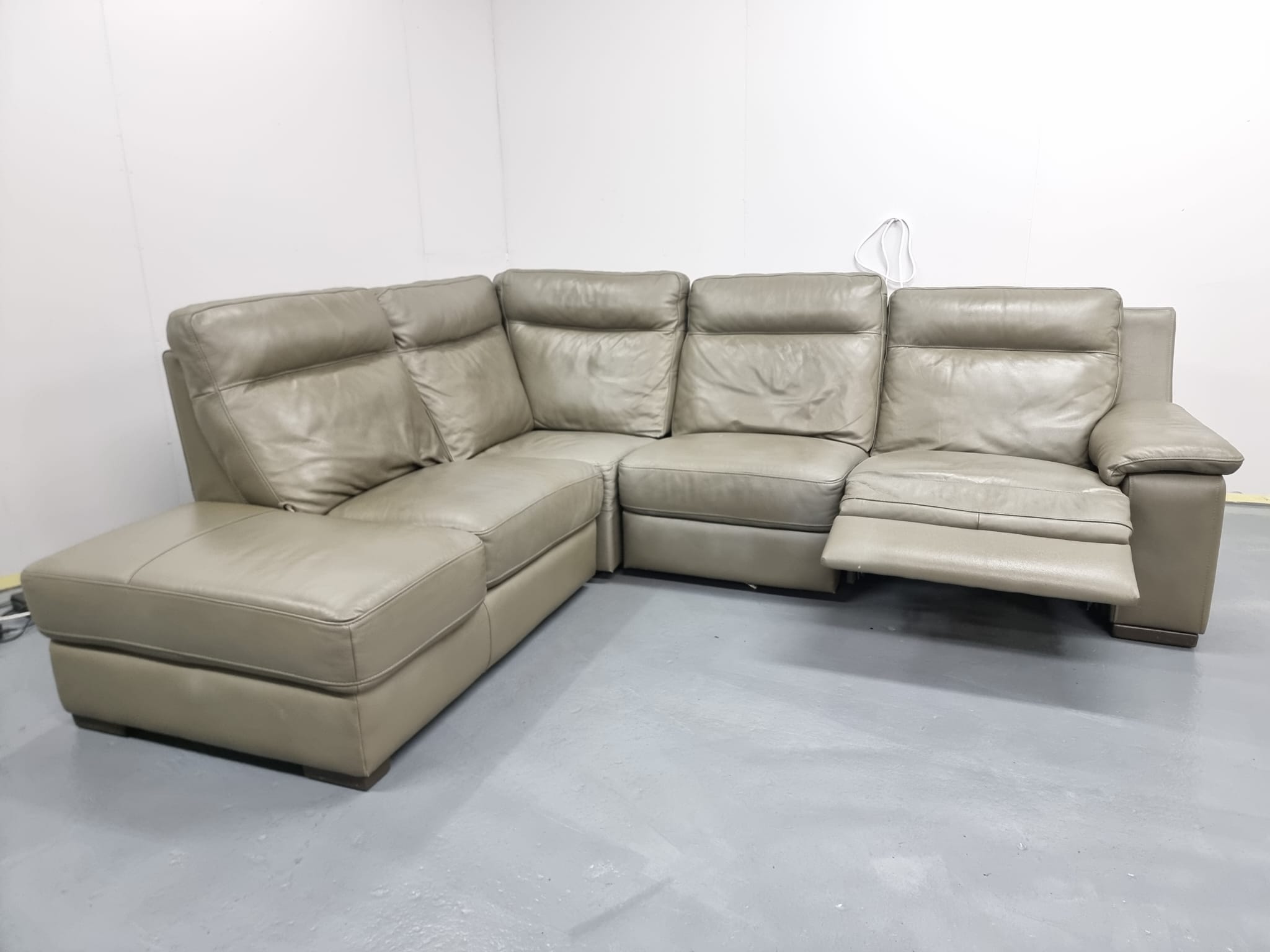 Dfs Full Leather Modular Electric Recliner Corner Sofa with Storage Console