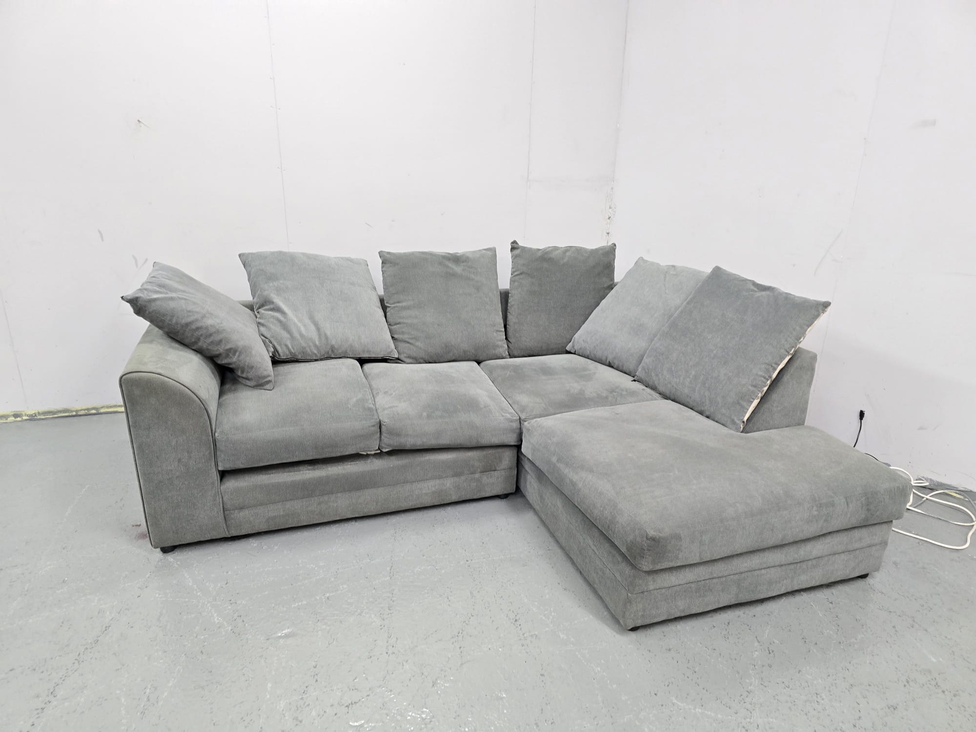Grey suede sectional store