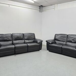 Sofology Leather 3 Piece Suite Sofa and Electric Recliner Chairs